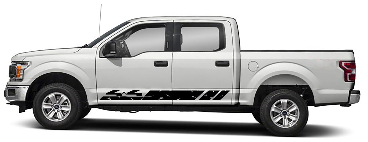 Ford F-150 4x4 Rocker Panel Stripe Decals (Pair) : Vinyl Graphics Kit