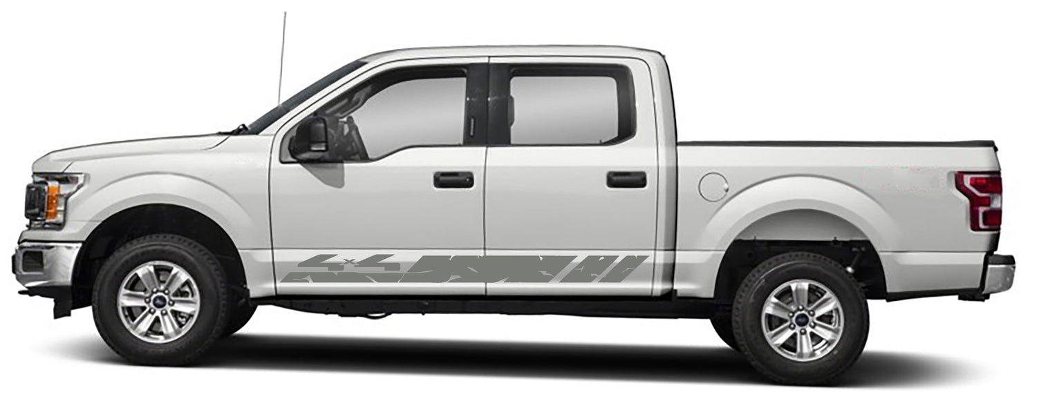 Ford F-150 4x4 Rocker Panel Stripe Decals (Pair) : Vinyl Graphics Kit