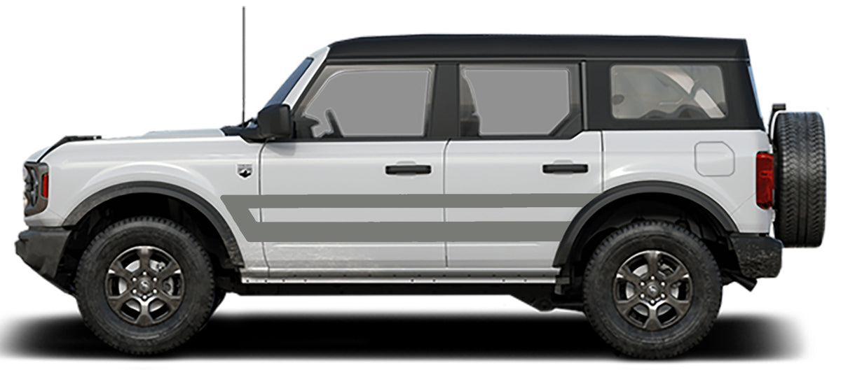 Ford Bronco Retro Explorer Solid Style Side Decals (Pair) : Vinyl Grap