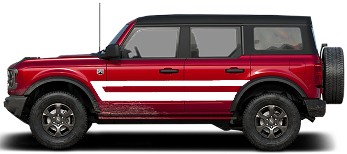 Ford Bronco Retro Explorer Solid Style Side Decals (Pair) : Vinyl Grap