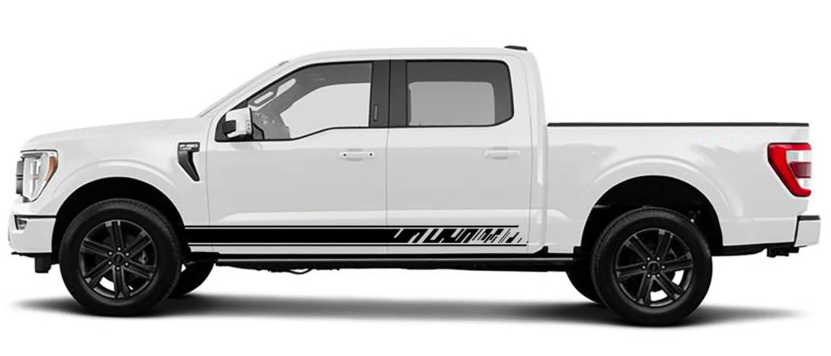 Ford F-150 Rocker Panel Stripes Decals (Pair) : Vinyl Graphics Kit Fit