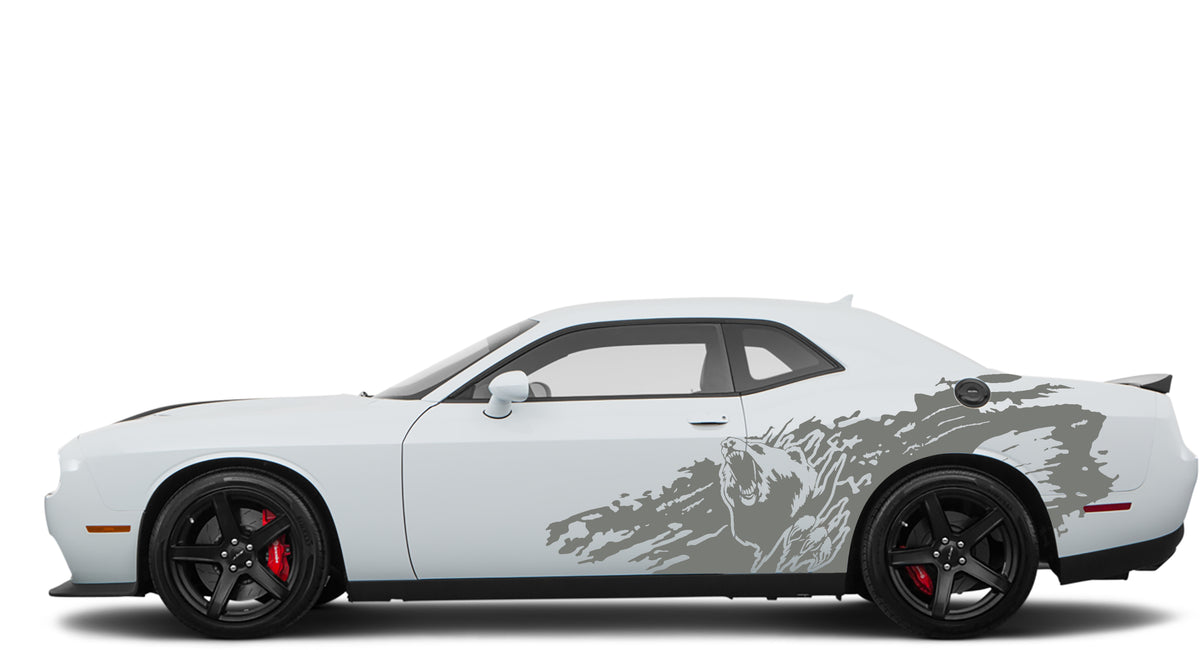 Dodge Challenger Side Splash Bear Decals (Pair) : Vinyl Graphics Kit F