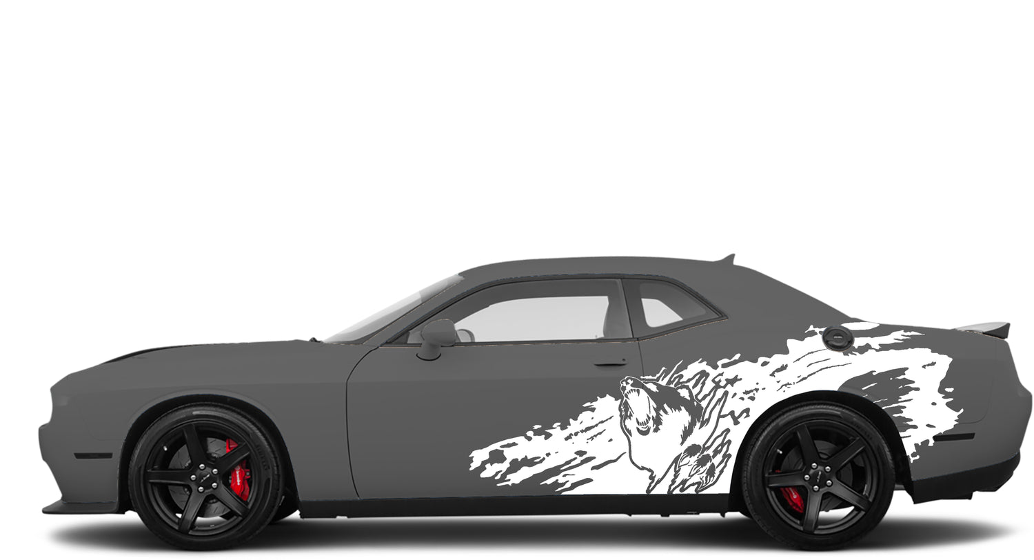 Dodge Challenger Side Splash Bear Decals (Pair) : Vinyl Graphics Kit F