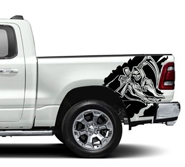 Dodge Ram Reaper Bed Decals (Pair) : Vinyl Graphics Kit Fits (2019-202 ...