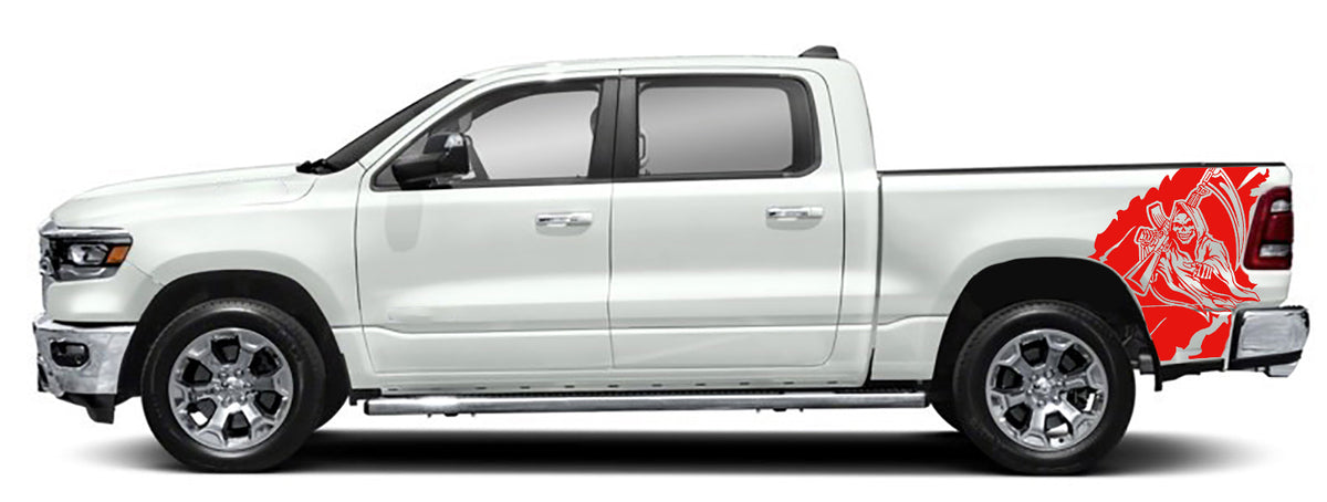 Dodge Ram Reaper Bed Decals (Pair) : Vinyl Graphics Kit Fits (2019-202