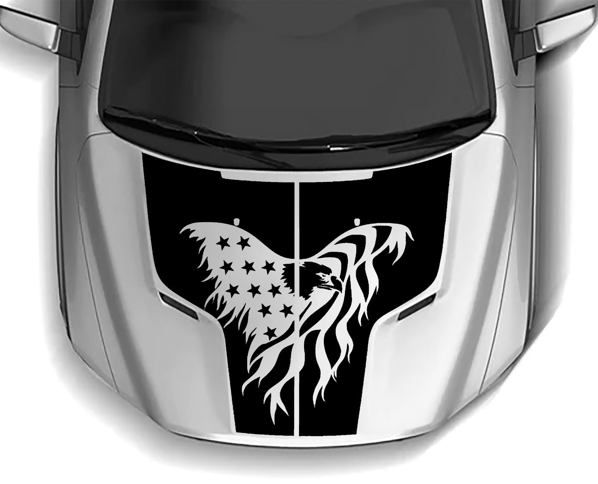 Dodge Ram 1500 Hood Decal Graphics Eagle Flag HEMI 2009-18