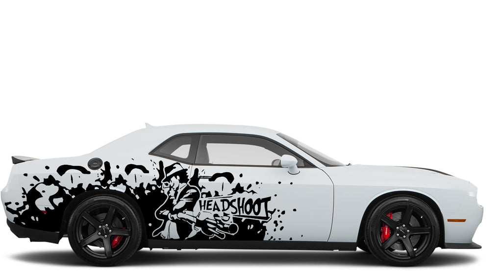 Dodge Challenger Headshot Splash Side Decals (Pair) : Vinyl Graphics K