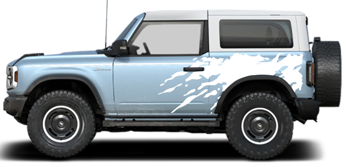 Ford Bronco Mud Splash Side Decals (Pair) : Vinyl Graphics Kit Fits (2