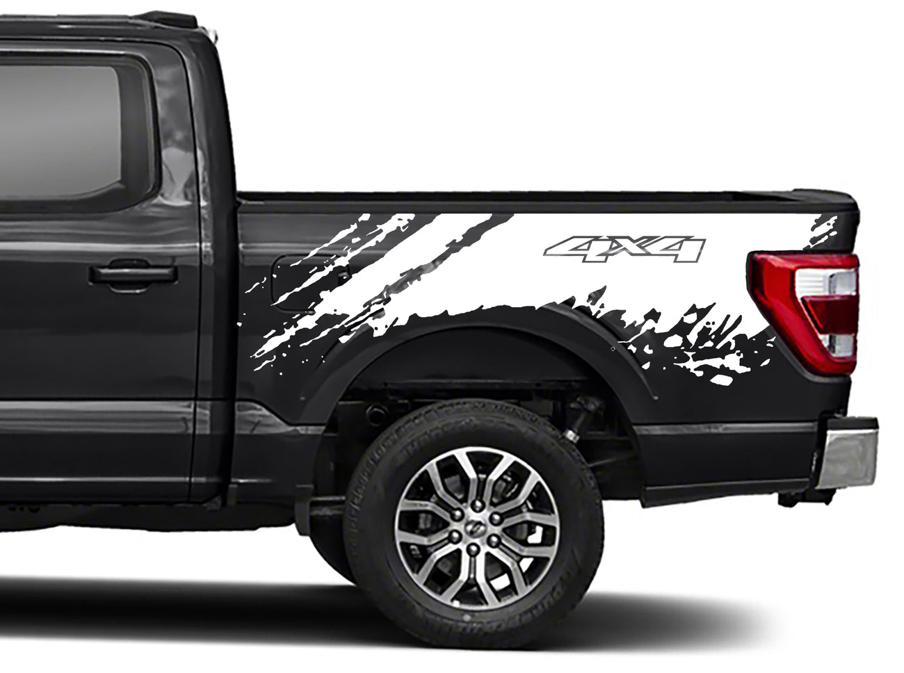 Ford F-150 Mud Splash 4x4 Bed Decals (Pair) : Vinyl Graphics Kit Fits
