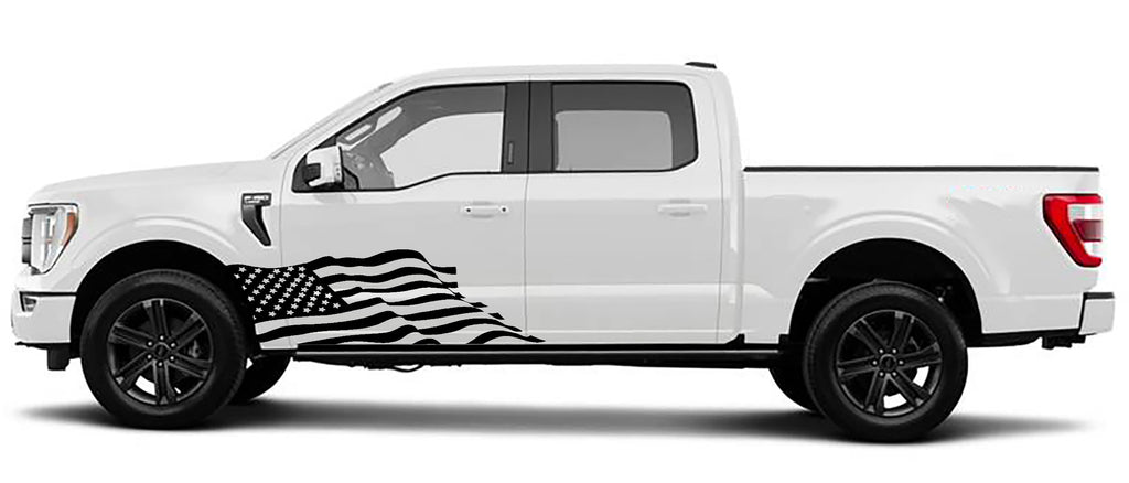 Ford F-150 US Flag Fender Decals (Pair) : Vinyl Graphics Kit Fits (202