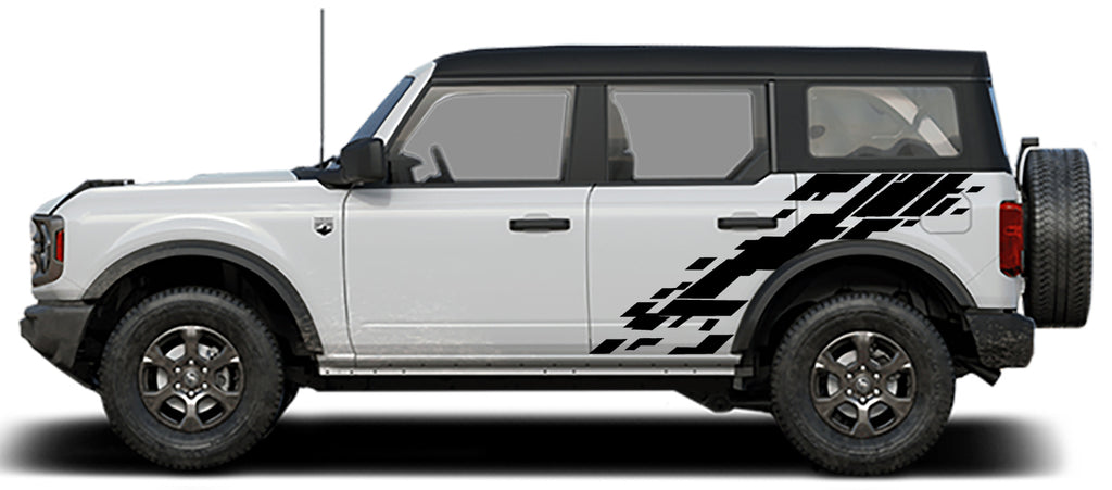 Ford Bronco Raptor Style Digital Mud Splash Side Decals (Pair) : Vinyl