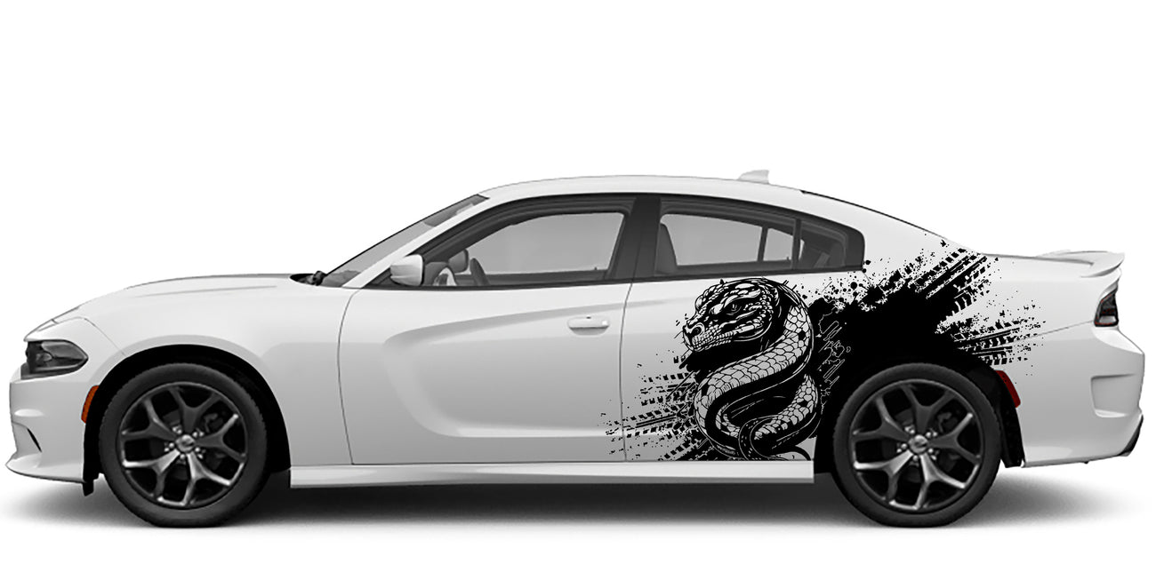 Dodge Charger Snake Splash Side Decals (Pair) : Vinyl Graphics Kit Fit