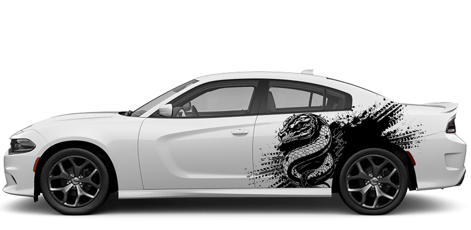 Dodge Charger Snake Splash Side Decals (Pair) : Vinyl Graphics Kit Fit