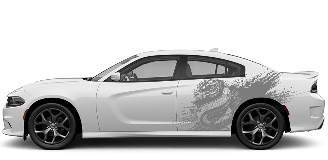 Dodge Charger Snake Splash Side Decals (Pair) : Vinyl Graphics Kit Fit