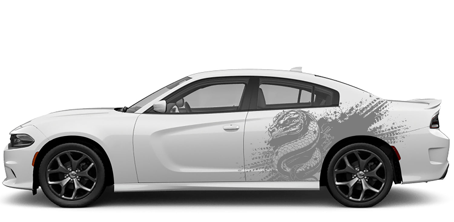 Dodge Charger Snake Splash Side Decals (Pair) : Vinyl Graphics Kit Fit