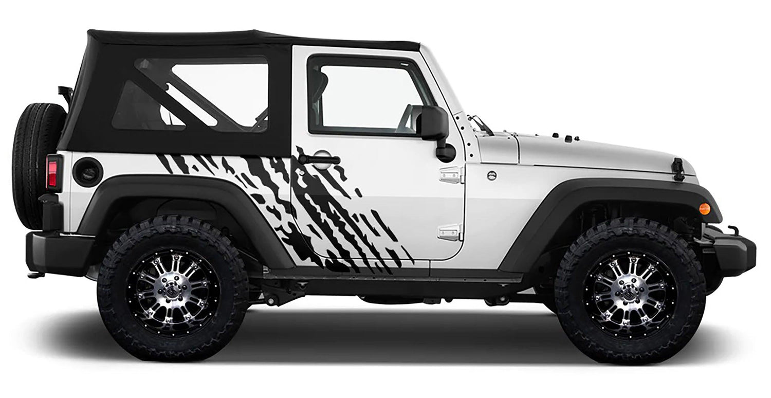 Jeep Wrangler JK Mud Splash Decals Custom Vinyl Graphics.