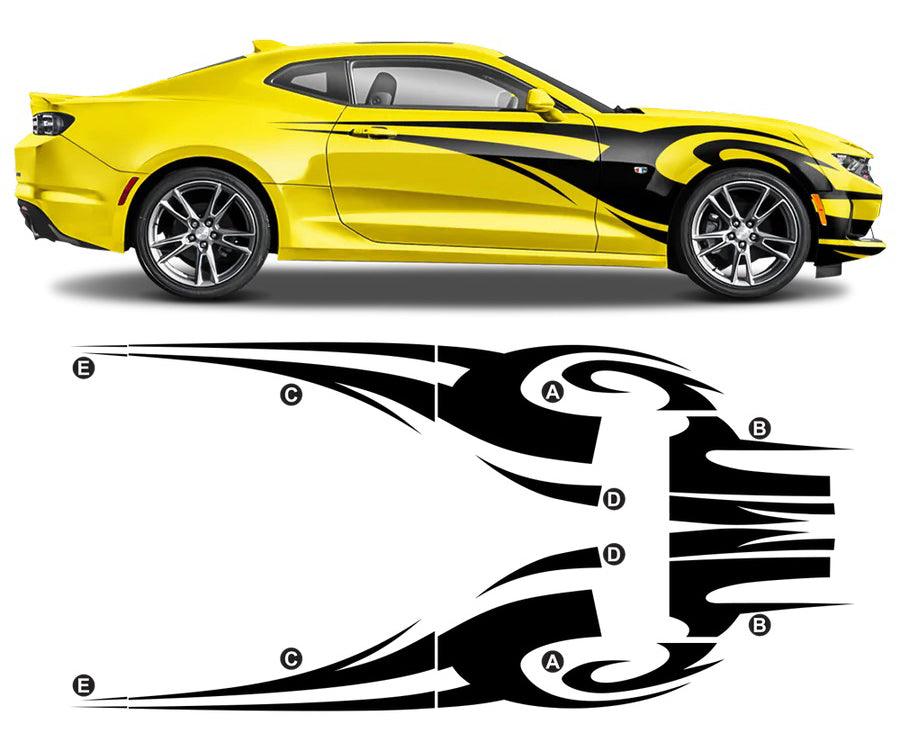 Chevrolet Camaro Tribal Decals (Pair) : Vinyl Graphics Kit Fits (2016