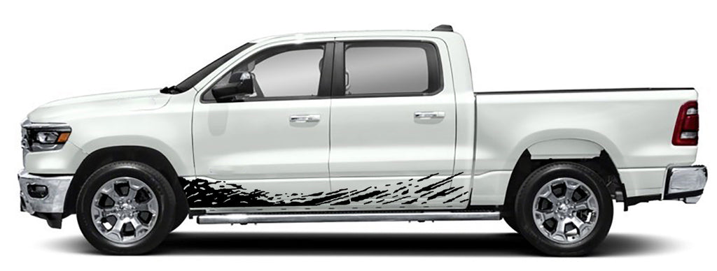 Dodge Ram Mud Splash Off Road Rocker Stripes (Pair) : Vinyl Graphics K