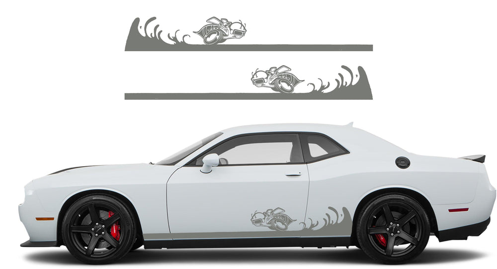 Dodge Challenger Rumble Bee Rocker Stripes Decals (Pair) : Vinyl Graph