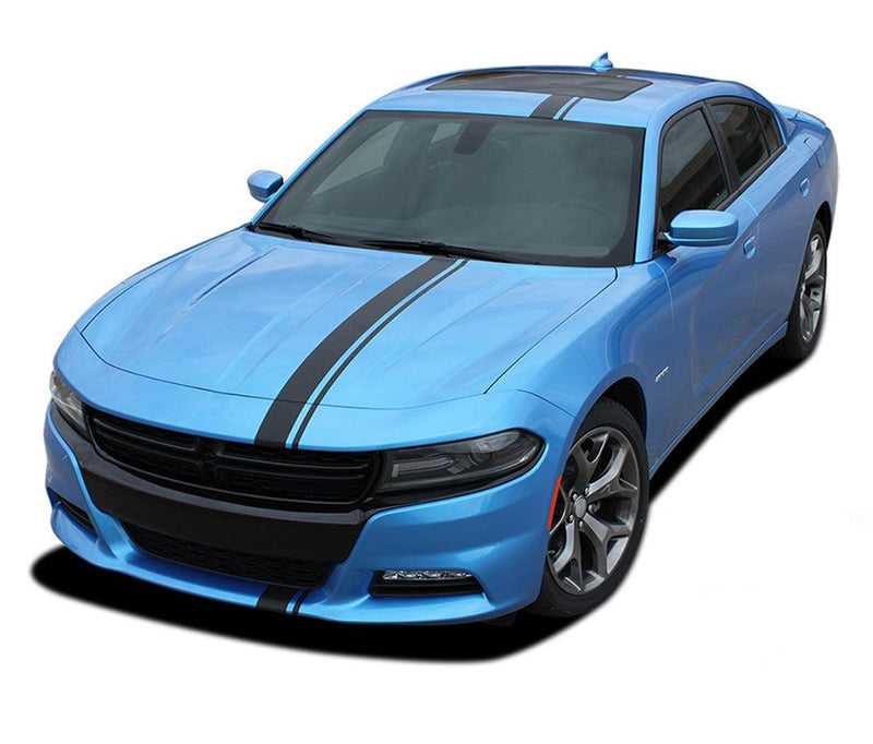 Dodge Charger Offset Racing Stripes : Vinyl Graphics Kit Fits (2015-20