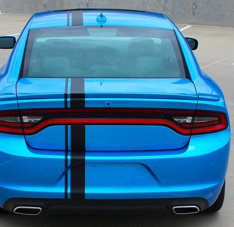 Dodge Charger Offset Racing Stripes : Vinyl Graphics Kit Fits (2015-20