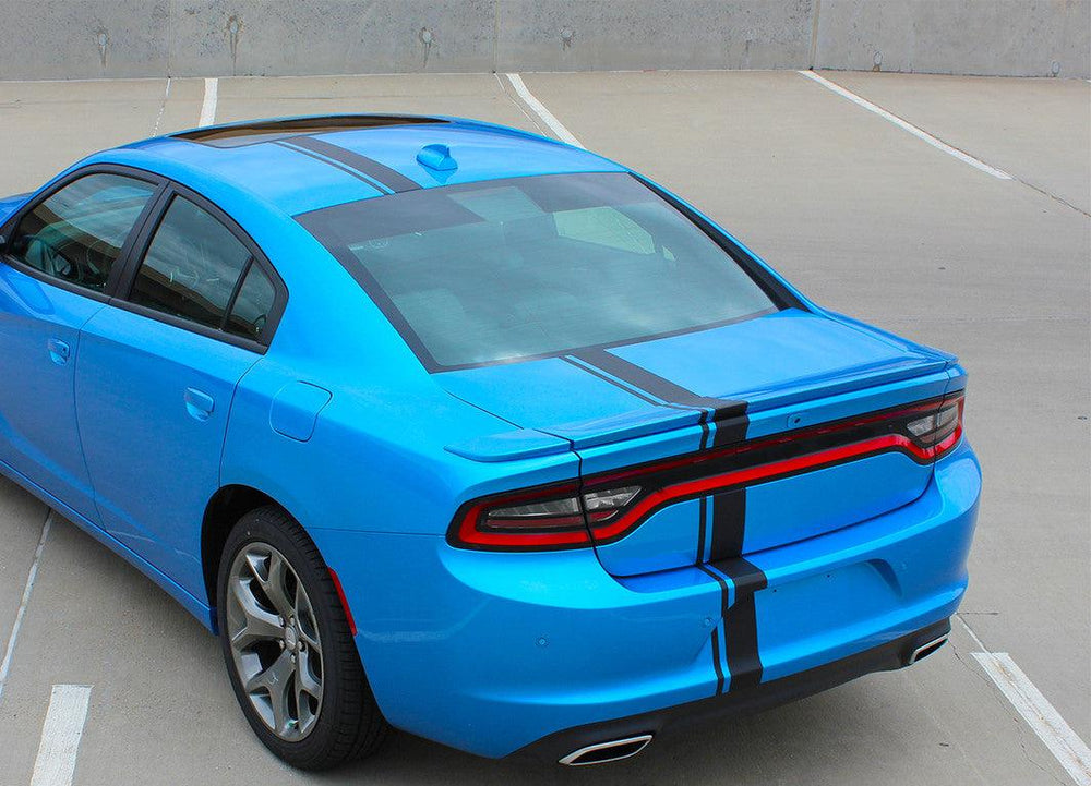 Dodge Charger Offset Racing Stripes : Vinyl Graphics Kit Fits (2015-20