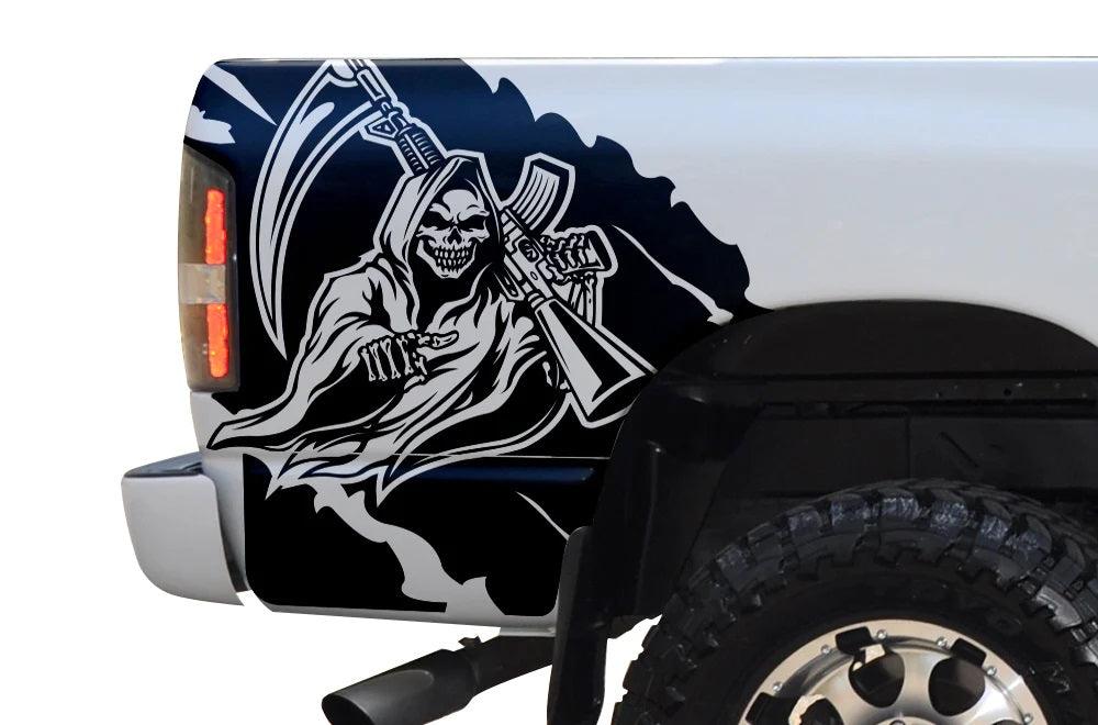 Dodge Ram Reaper Bed Decals (Pair) : Vinyl Graphics Kit Fits (2002-200