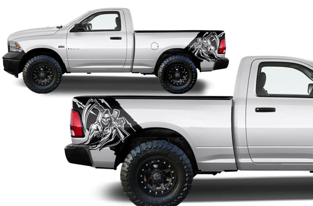 Dodge Ram Reaper Bed Decals (Pair) : Vinyl Graphics Kit Fits (2009-201