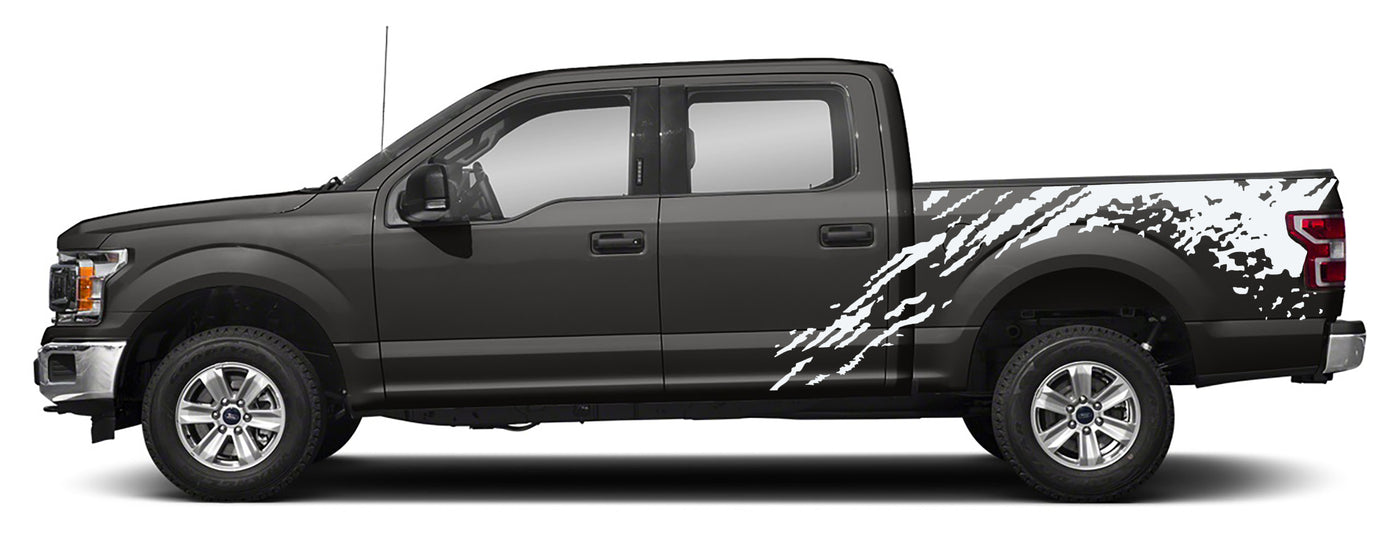 Ford F-150 Mud Splash Bed Decals (Pair) : Vinyl Graphics Kit Fits (201
