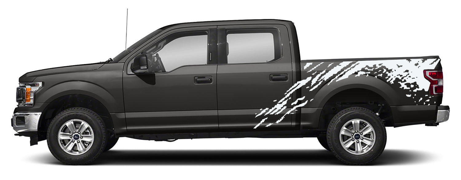 Ford F-150 Mud Splash Bed Decals (Pair) : Vinyl Graphics Kit Fits (201