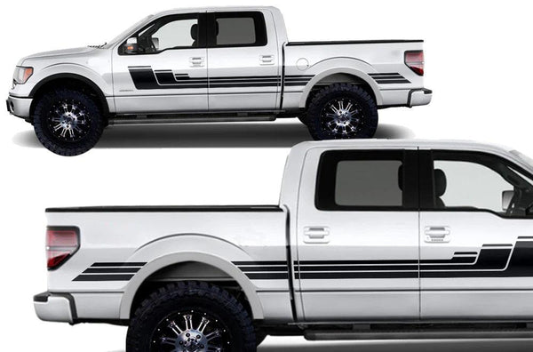 Ford F-150 Rally Stripes Side Decals (Pair) : Vinyl Graphics Kit Fits ...