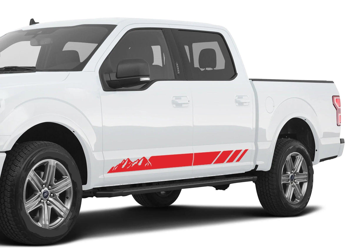 Ford F-150 Mountains Rocker Stripe Decals (Pair) : Vinyl Graphics Kit