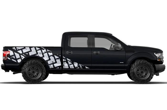 Ford F-150 Tire Track Side Decals (Pair) : Vinyl Graphics Kit Fits (20