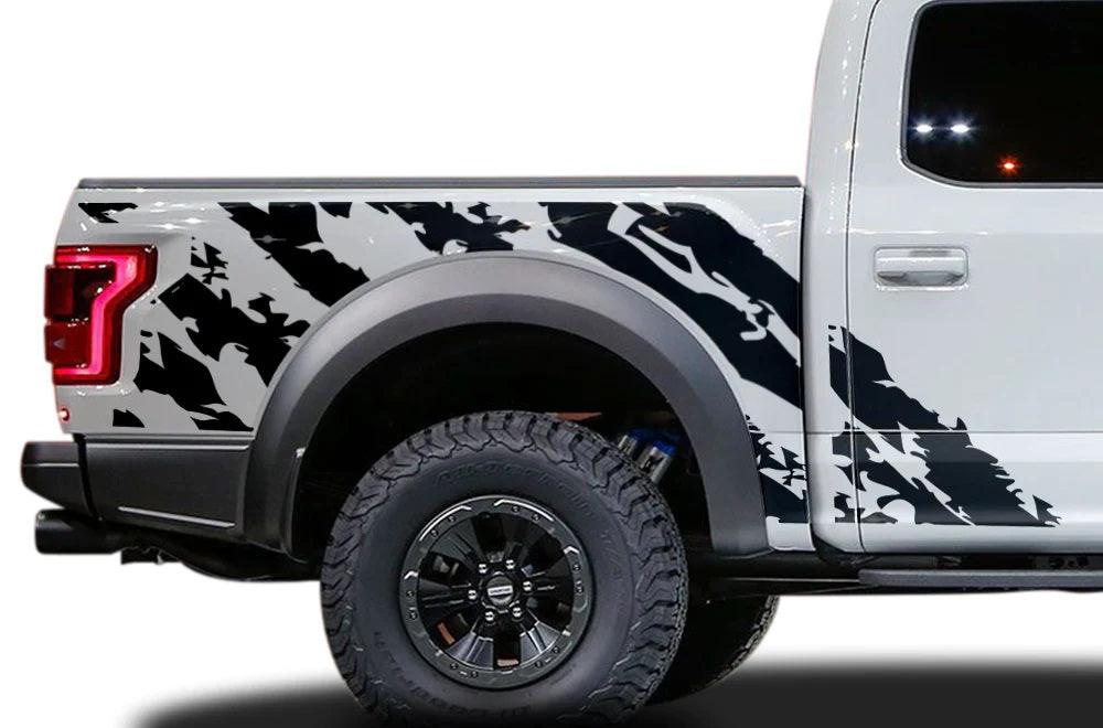 Ford F-150 SVT Raptor Half Side Shred Decals (Pair) : Vinyl Graphics K