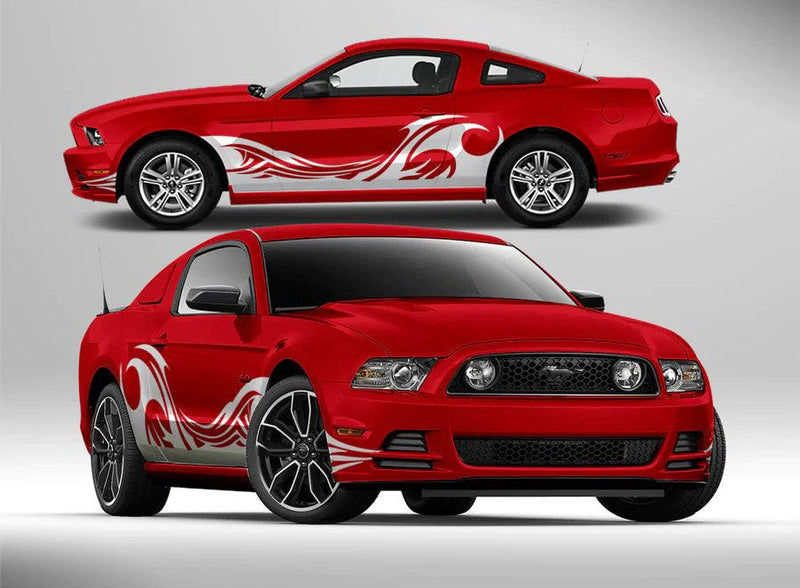 Tribal Flow Side Stripes for Mustang 2005-2014 | JK Pro Stickers