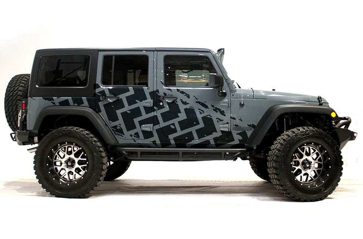 Jeep Wrangler JK Tire Tracks Side Decals (Pair) : Vinyl Graphics Kit f